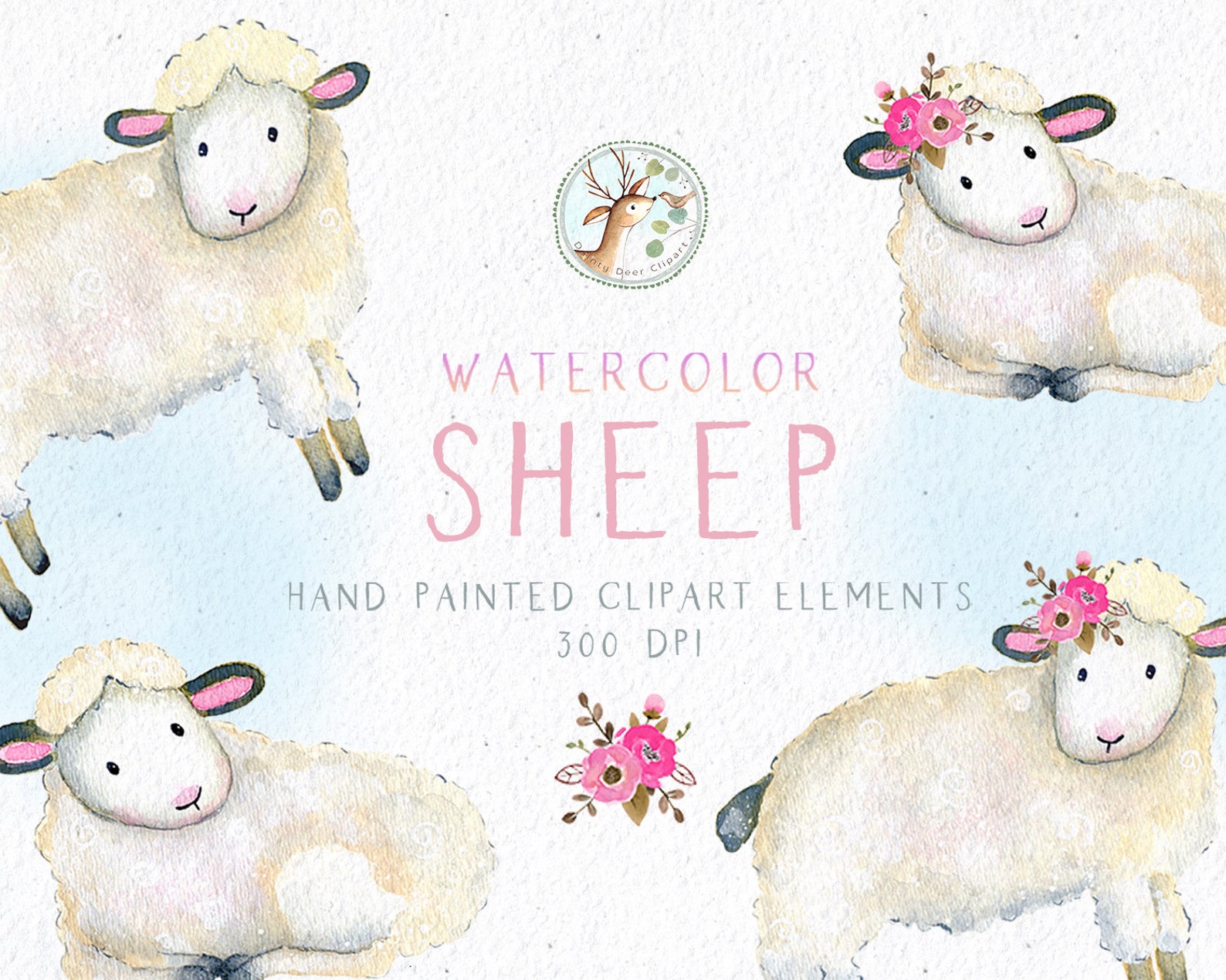 Watercolor Lambs Clipart Watercolor Sheep Clipart Baby Sheep - Etsy