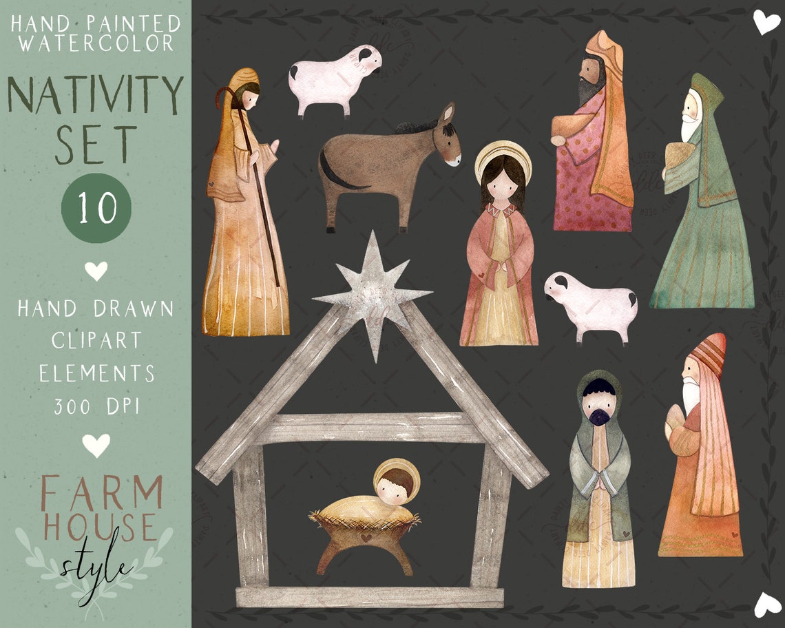 Nativity Clipart Holy Family Clipart Religious Clipart Baby - Etsy