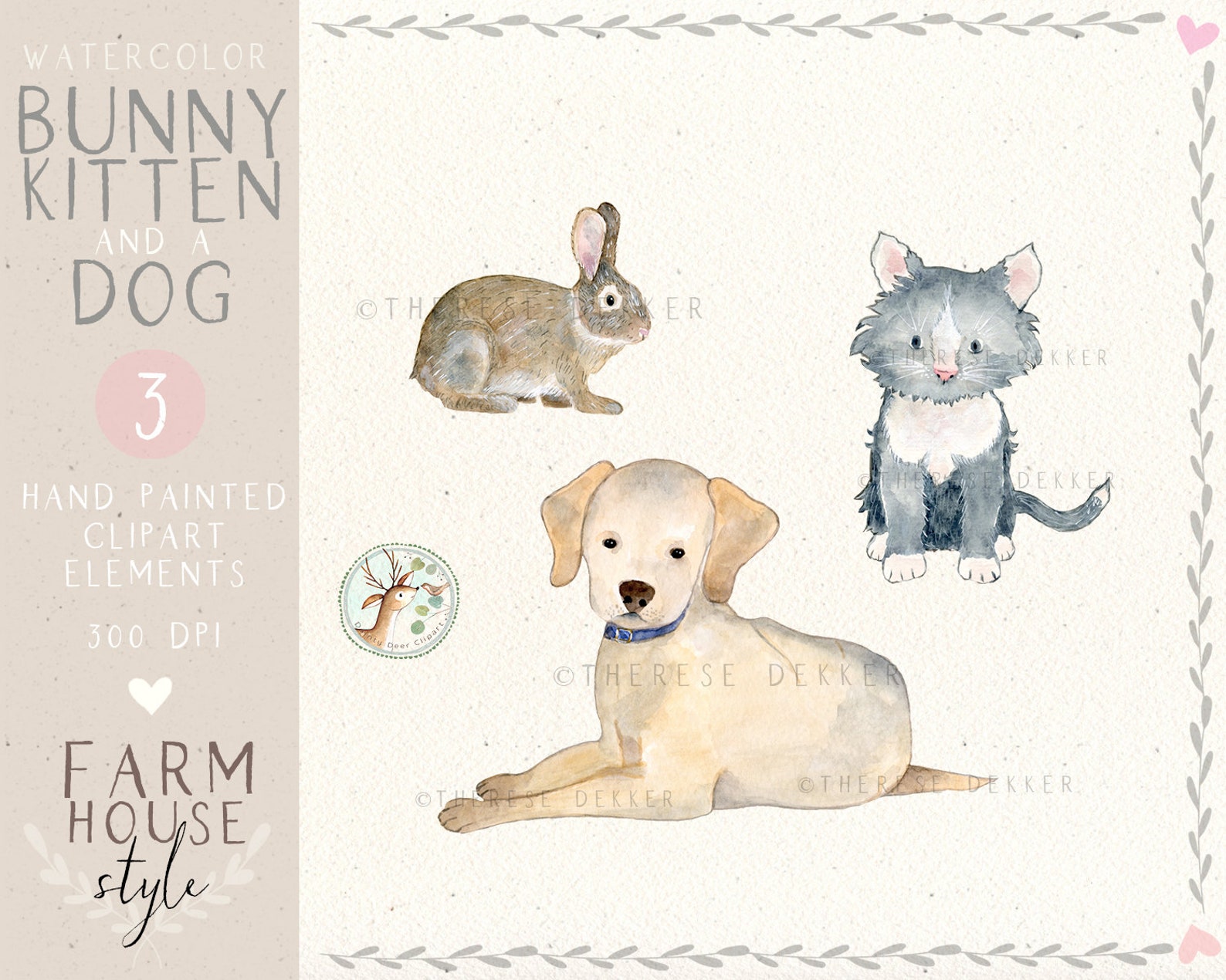 Watercolor Dog Clipart Watercolor Cat Clipart Watercolor | Etsy