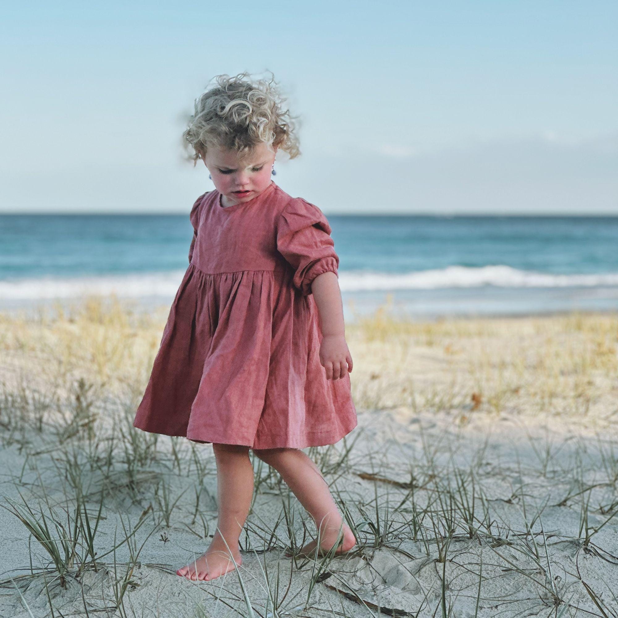 Girls Smock Dress Sewing Pattern | Puff Sleeve, Gathered Waist (PDF ...
