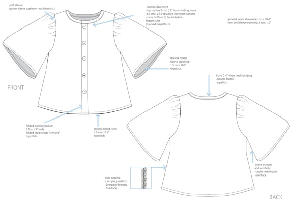 Flared Blouse Pattern Blouse Sewing Pattern The Cotton