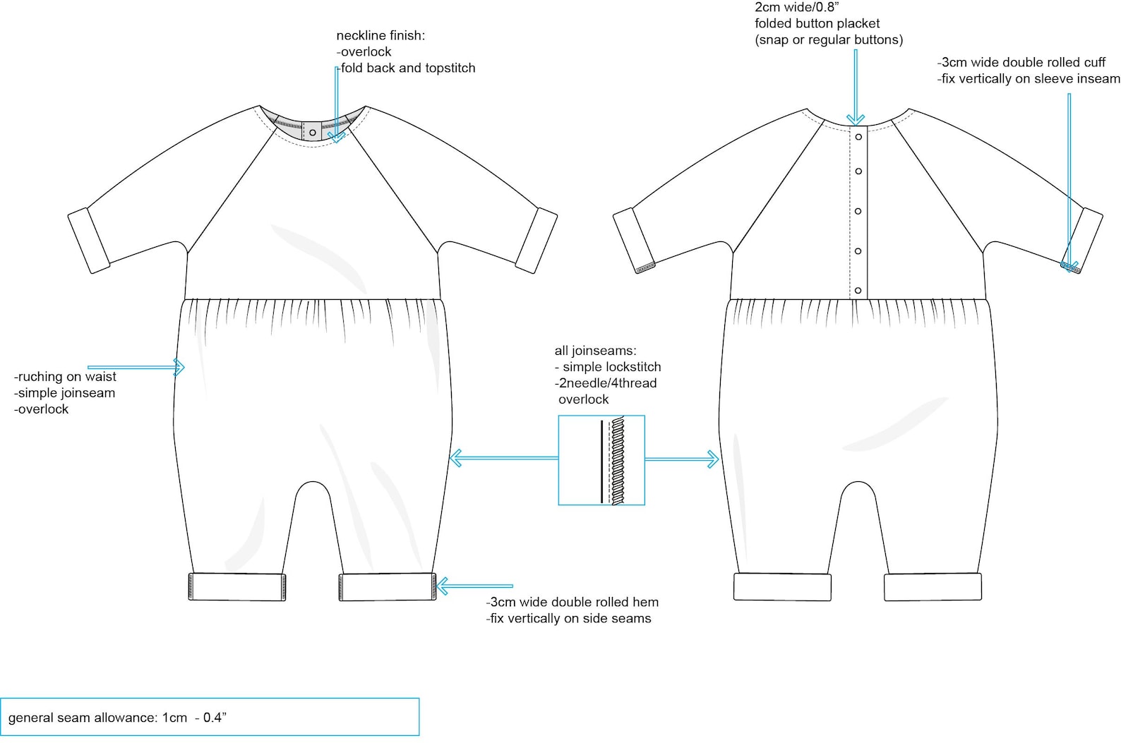 EASY Baby Kids Jumpsuit PDF Pattern 80's Vintage Romper | Etsy