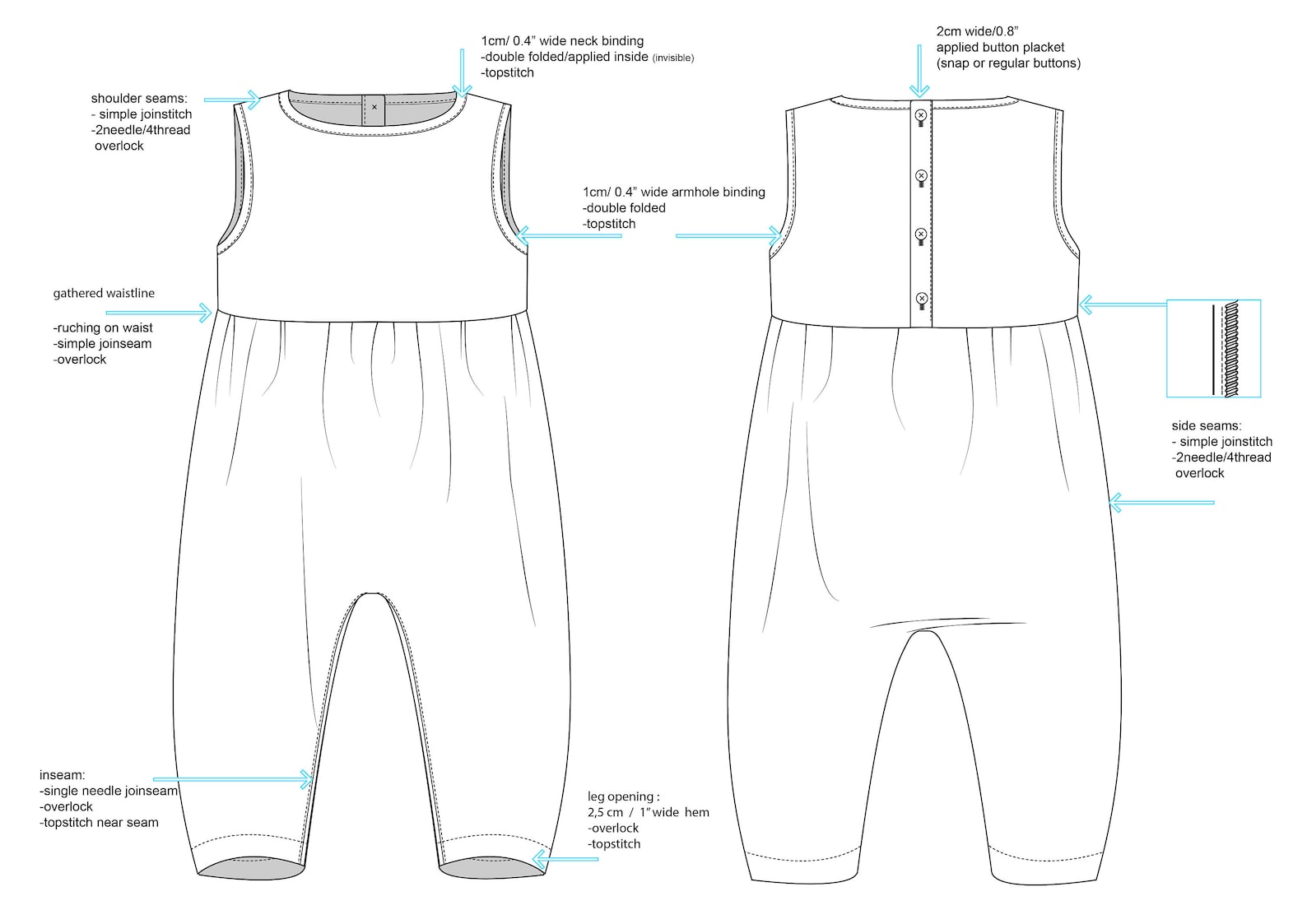 Unisex Romper / Baby Sewing Pattern / Toddler Romper Sewing - Etsy