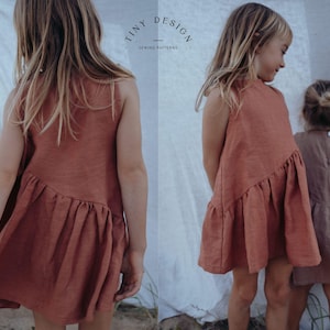 Girls Dress Sewing Pattern PDF: Summer Cotton Linen, Beginner Friendly ...