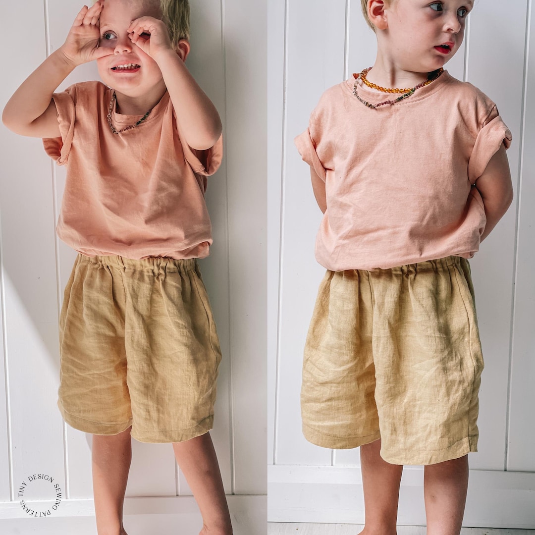 Kids Linen Shorts Sewing Pattern: Easy Toddler Bermuda Shorts (PDF) - Etsy