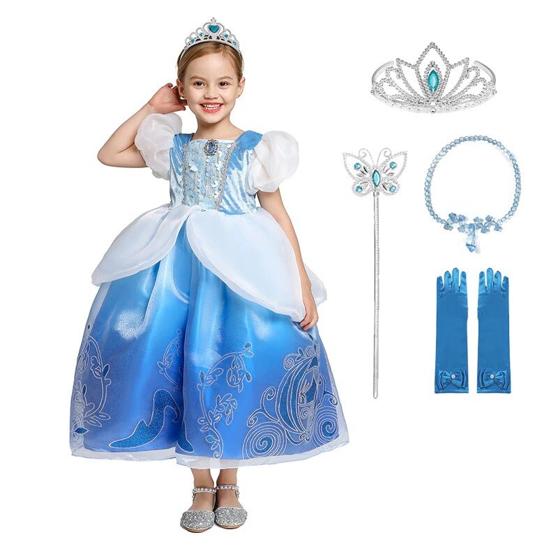 Princess Cinderella Girl Dress 3-10T Ball Gown Kids Girl - Etsy