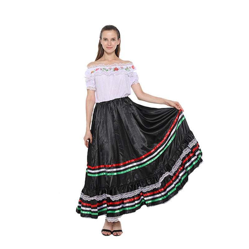Traditional Women Mexican Senorita Costume Spanish Cosplay Western ...