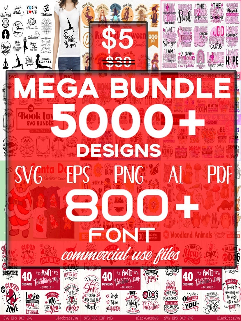 Mega Svg Bundle T Shirt Designs Svg Svg Files For Cricut Silhouette