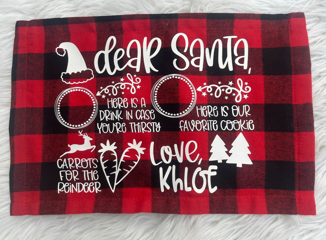 Milk and Cookies for Santa//santa Placemat//christmas Eve//personalized ...