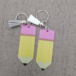 Personalized Pencil Keychain//gift for Teacher//acrylic Keychain is ...