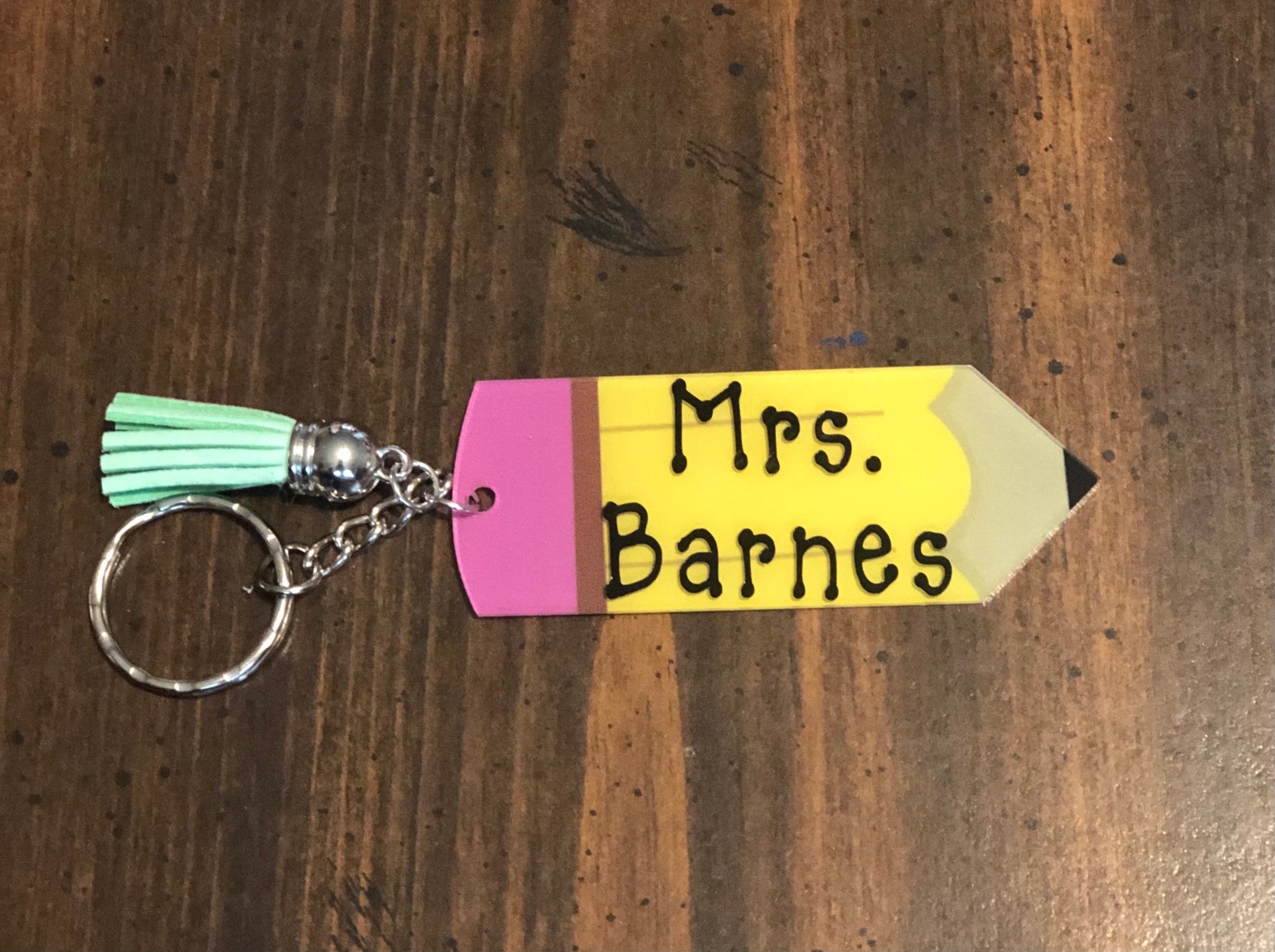 Personalized Pencil Keychain//gift for Teacher//acrylic | Etsy