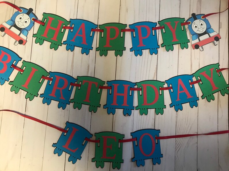 Train Personalized Birthday Banner//Thomas Birthday | Etsy
