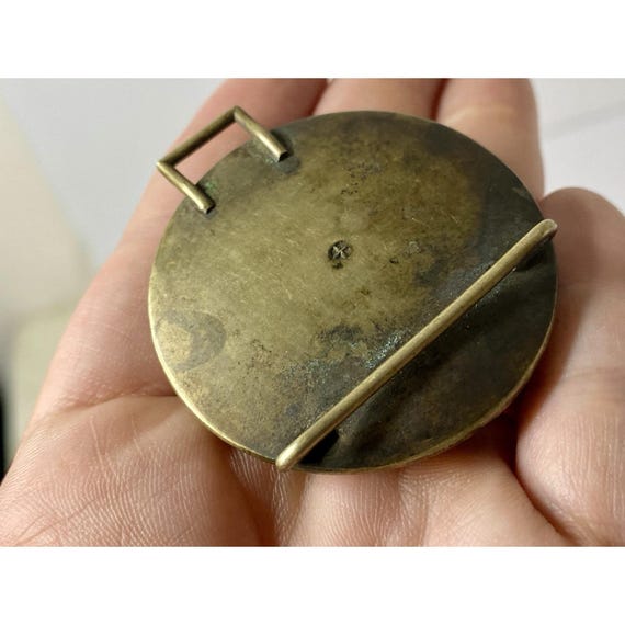 Antique Japanese Satsuma Belt Buckle Geisha Design Me… - Gem