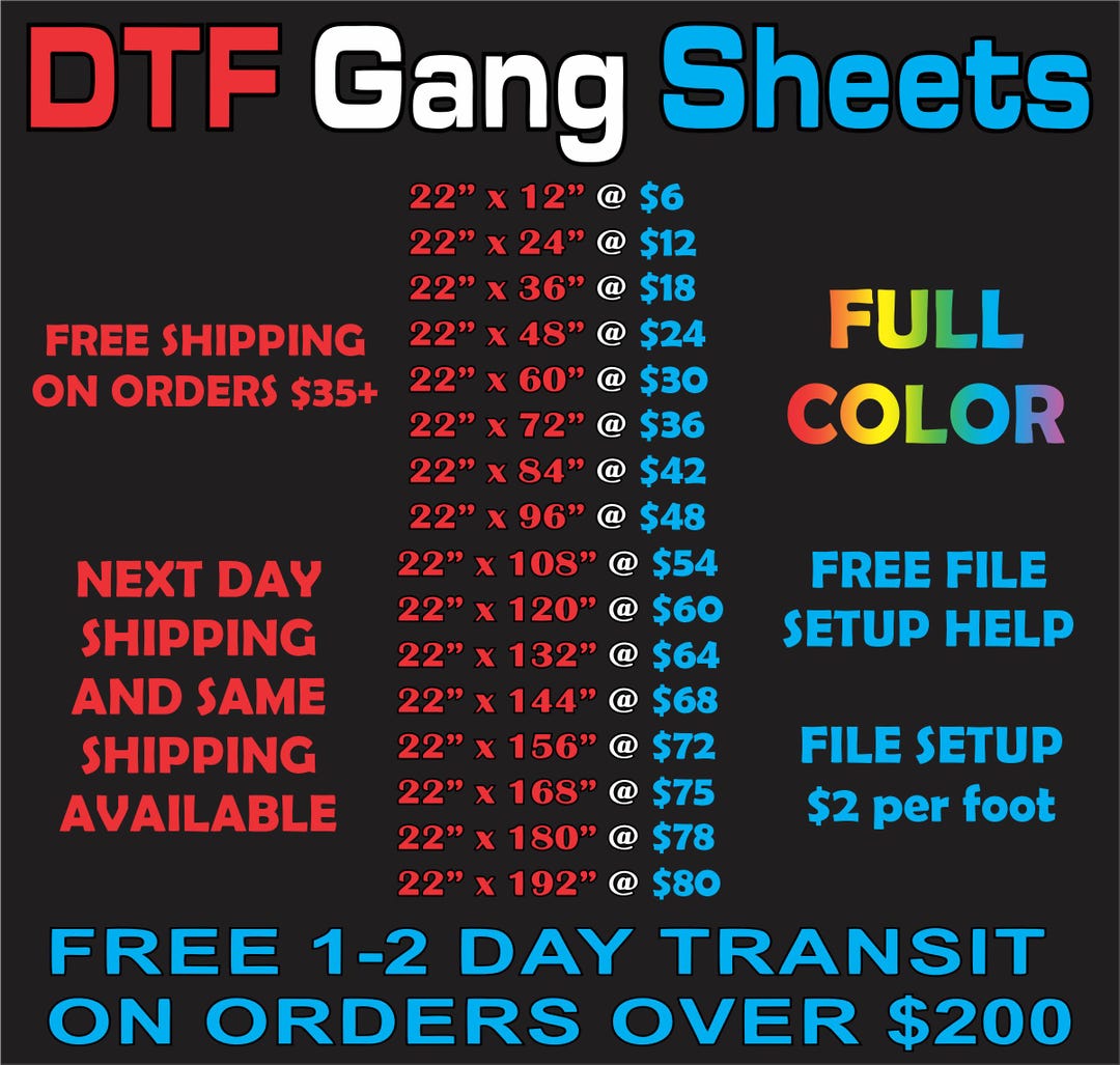 DTF Gang Sheet | DTF Transfers | Gang Sheets | Custom Heat Transfers ...