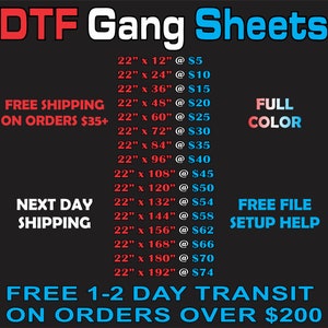 DTF Gang Sheet DTF Transfers Gang Sheets Custom Heat Transfers Bulk DTF ...