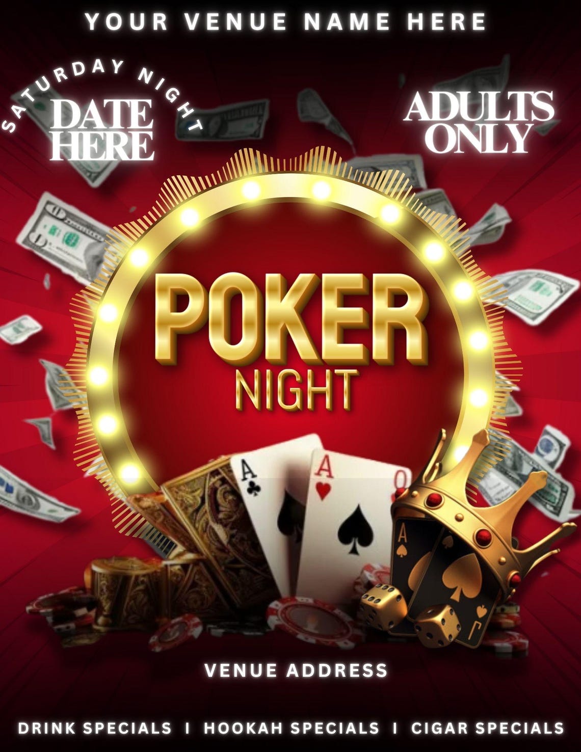 Editable Poker Night Template - Etsy