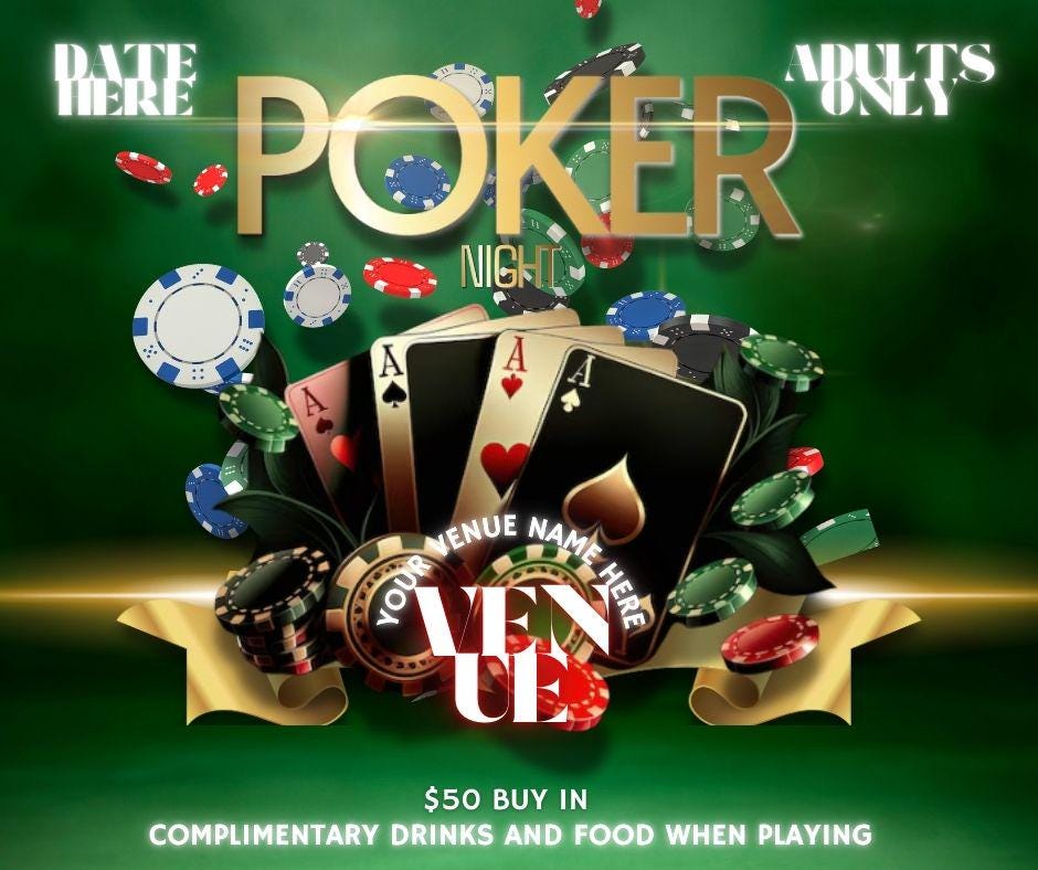 Editable Poker Night Template in Canva - Etsy