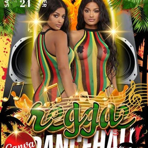 Editable Reggae Vs Dancehall Party Template - Etsy