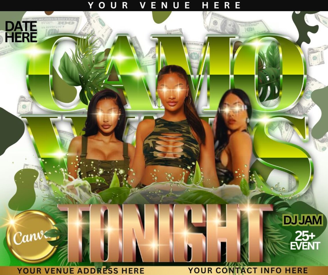 CAMO WARS Editable Party Flyer - Etsy