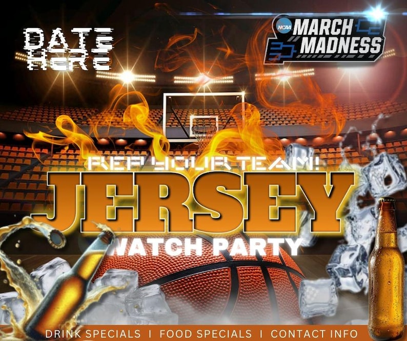 Editable March Madness Watch Party Template - Etsy