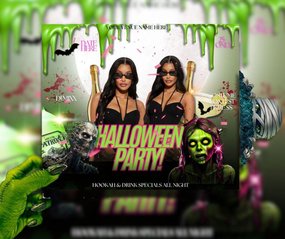 Editable Halloween Party Flyer Template - Etsy