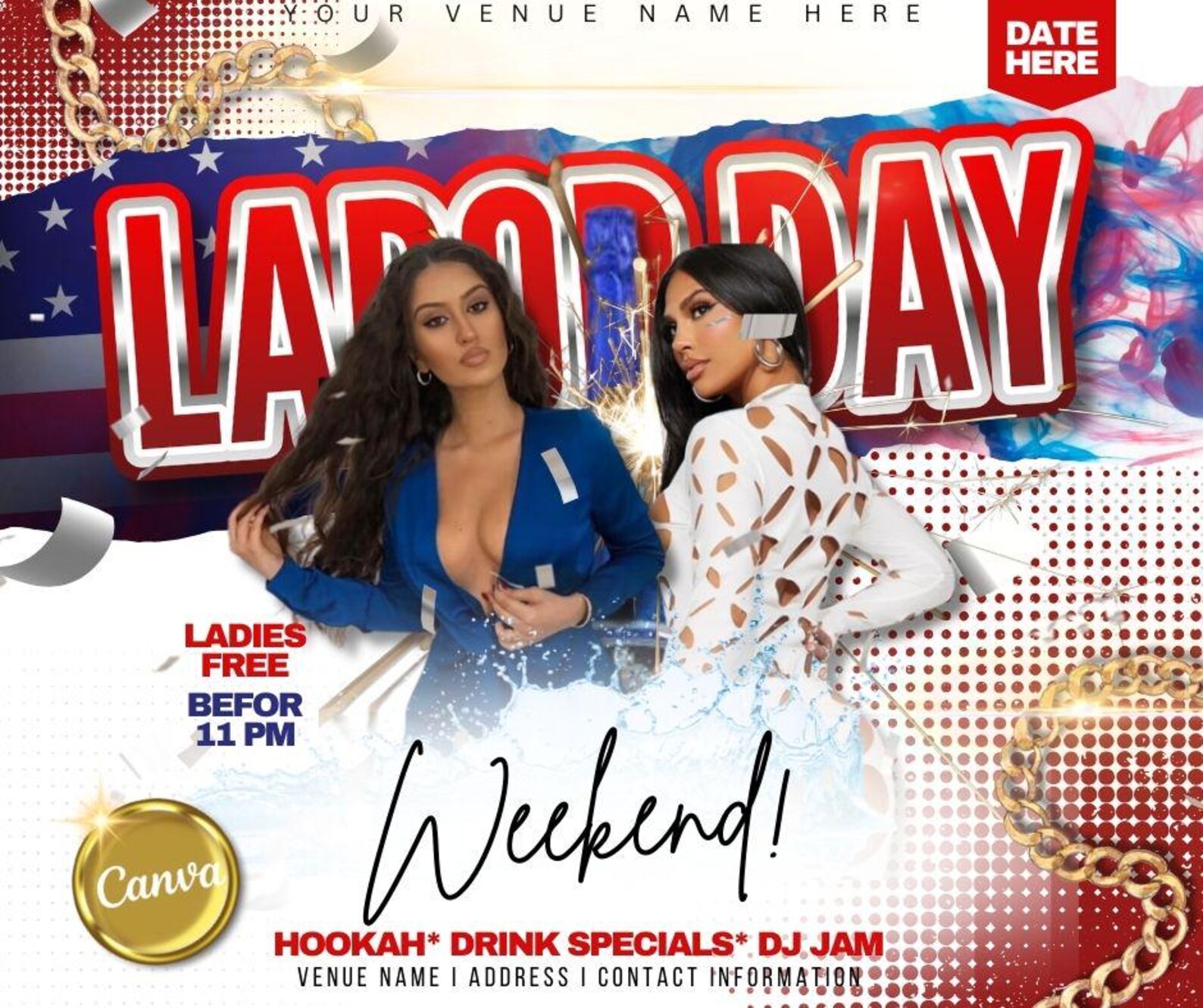 Editable Labor Day Party Flyer Template - Etsy