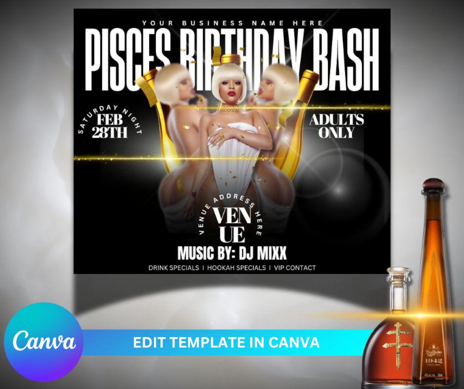 Editable Pisces Birthday Bash Template - Etsy