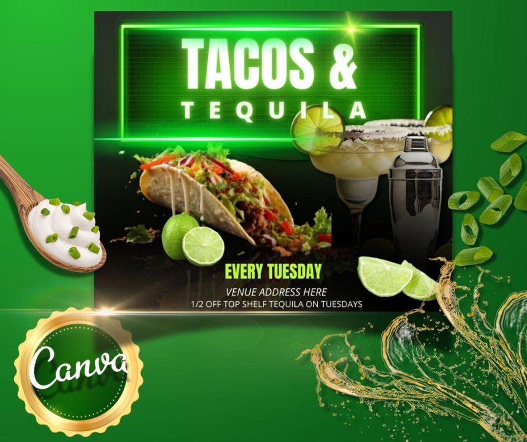 Taco Tuesday Editable Template - Etsy