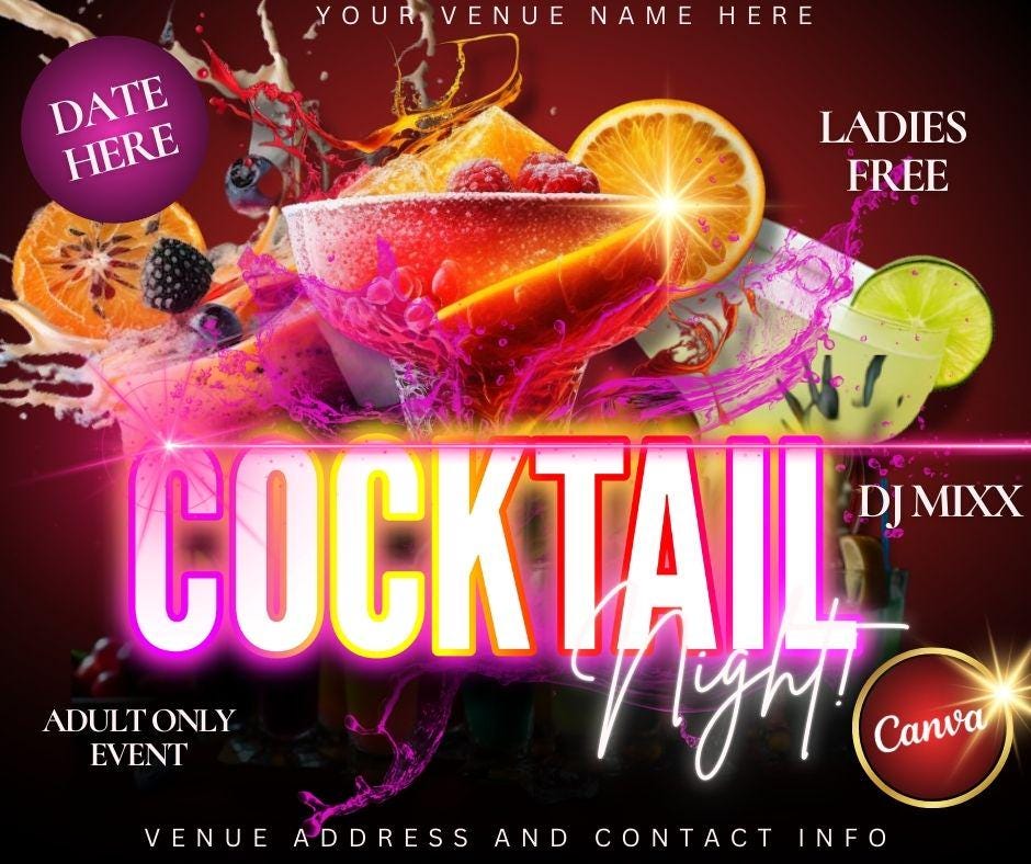 Editable Cocktail Party Template - Etsy