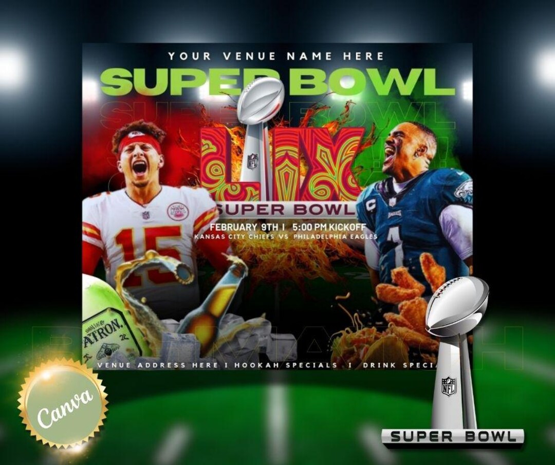 Editable Super Bowl Game Day Flyer - Etsy