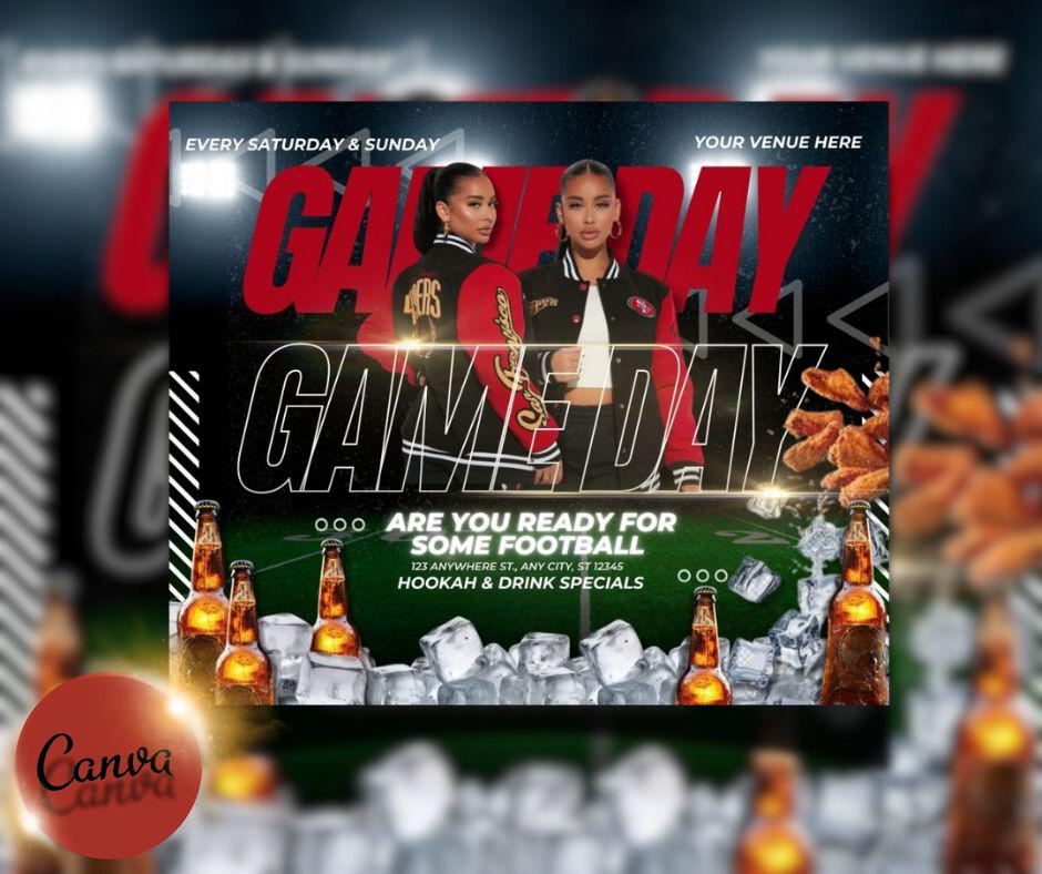 Editable GAMEDAY Flyer Template - Etsy