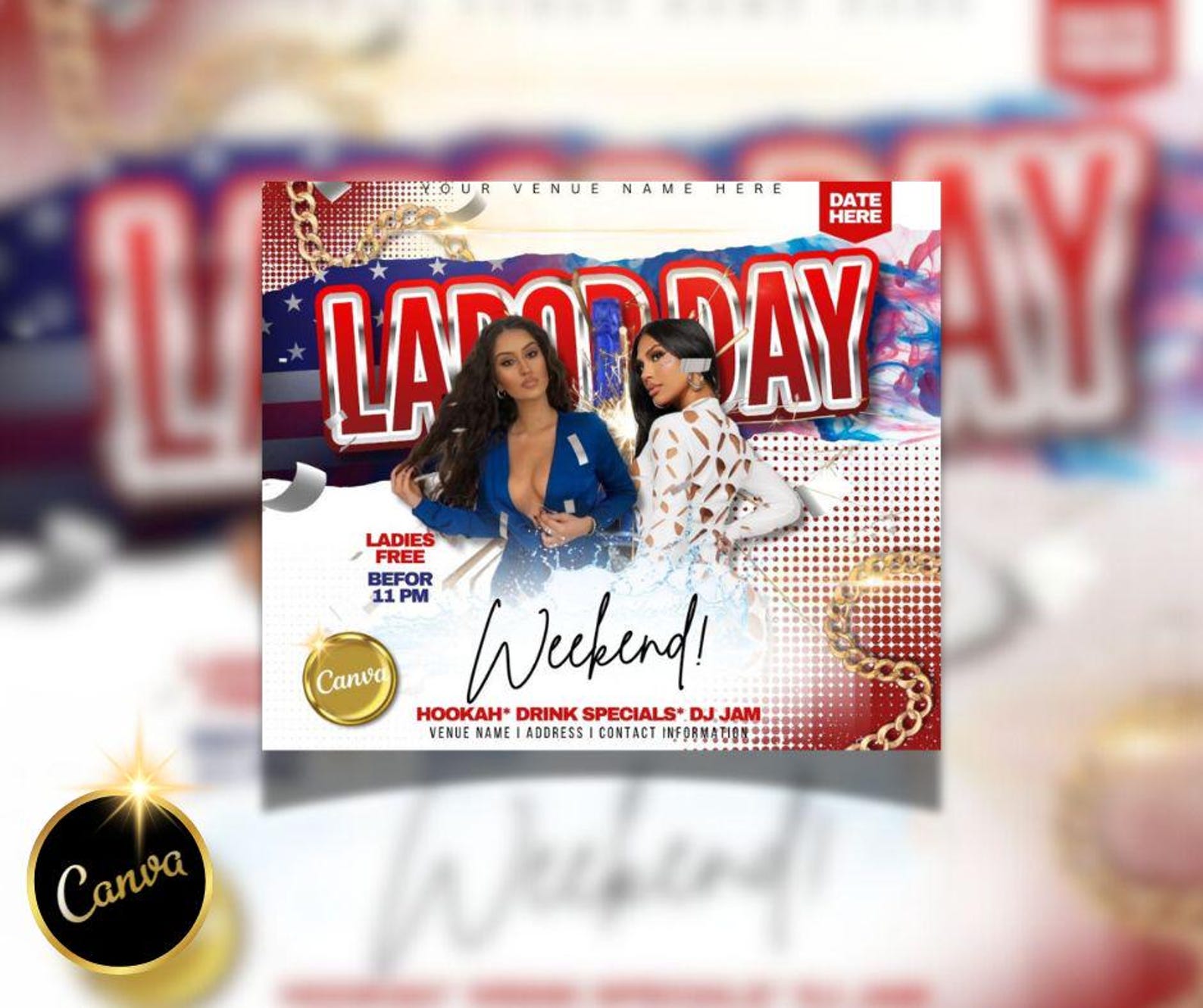 Editable Labor Day Party Flyer Template - Etsy
