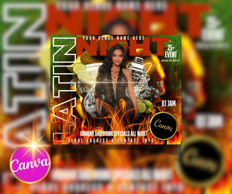 Editable Latin Night Flyer Template - Etsy