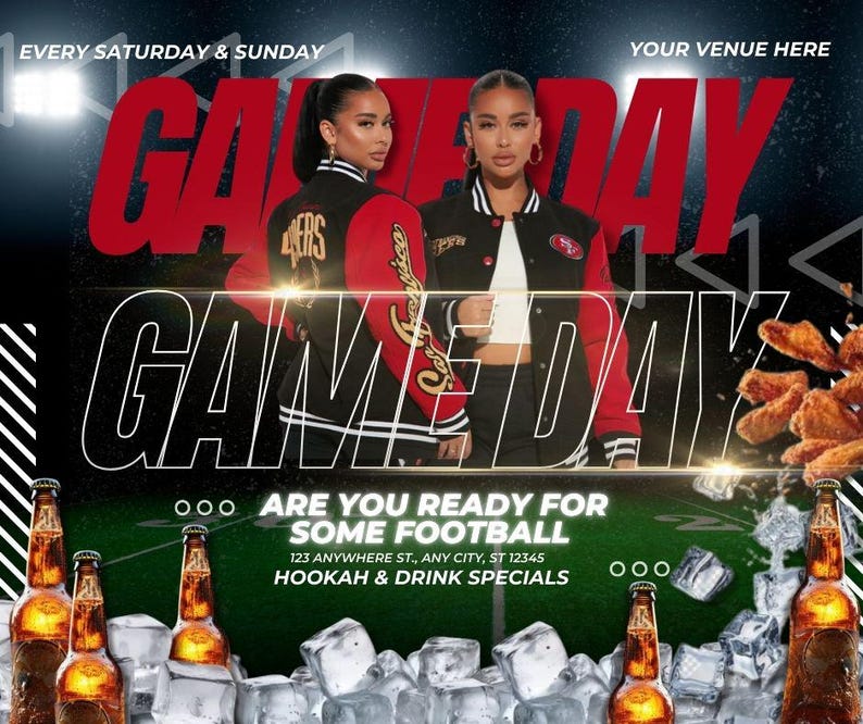Editable GAMEDAY Flyer Template - Etsy