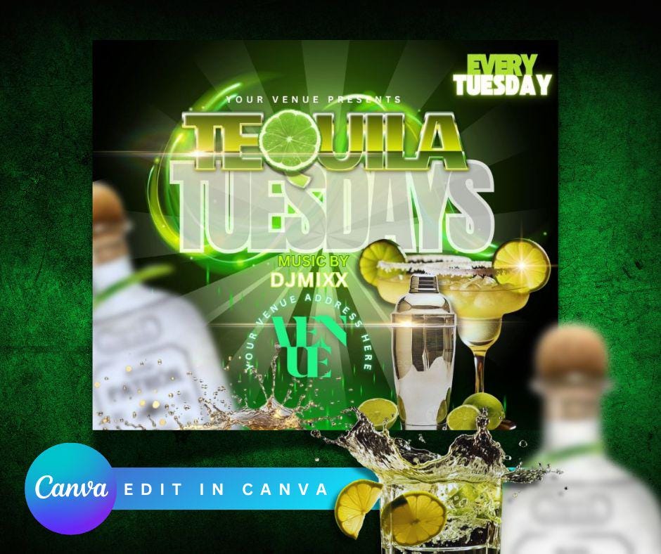 Editable Tequila Tuesdays Flyer - Etsy