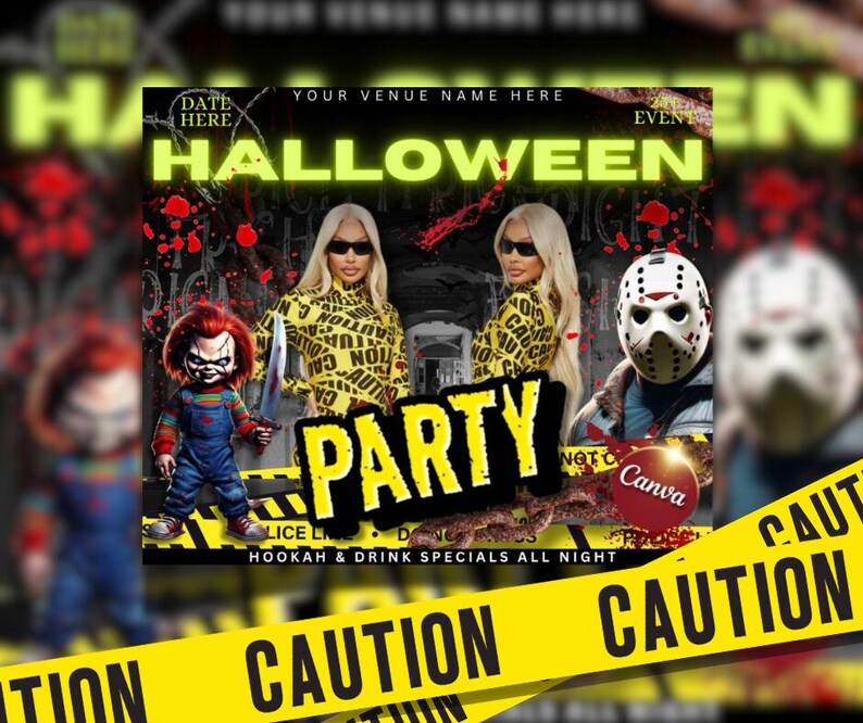 Editable Halloween Party Flyer Template - Etsy
