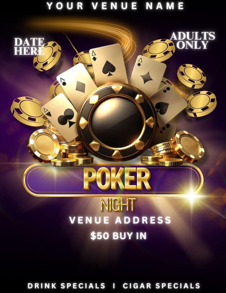 Editable Poker Night Template - Etsy