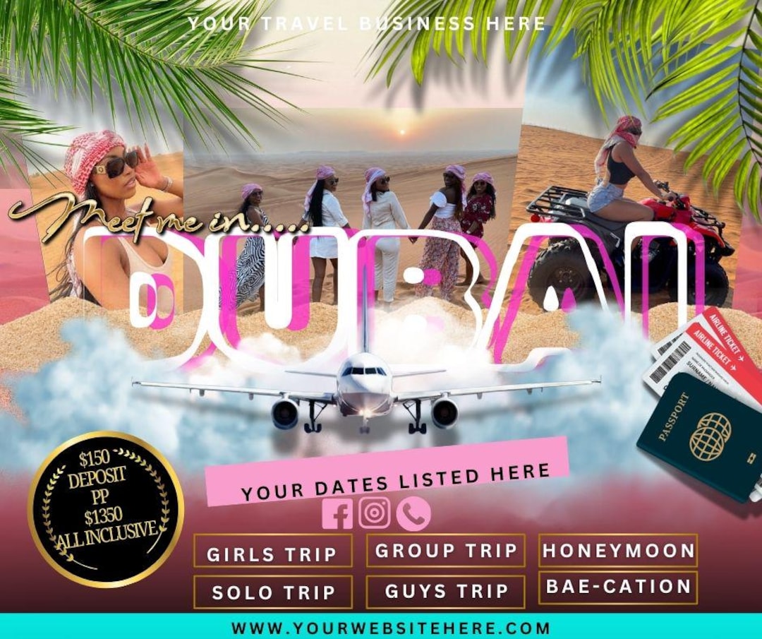 Editable Dubai Travel Flyer - Etsy