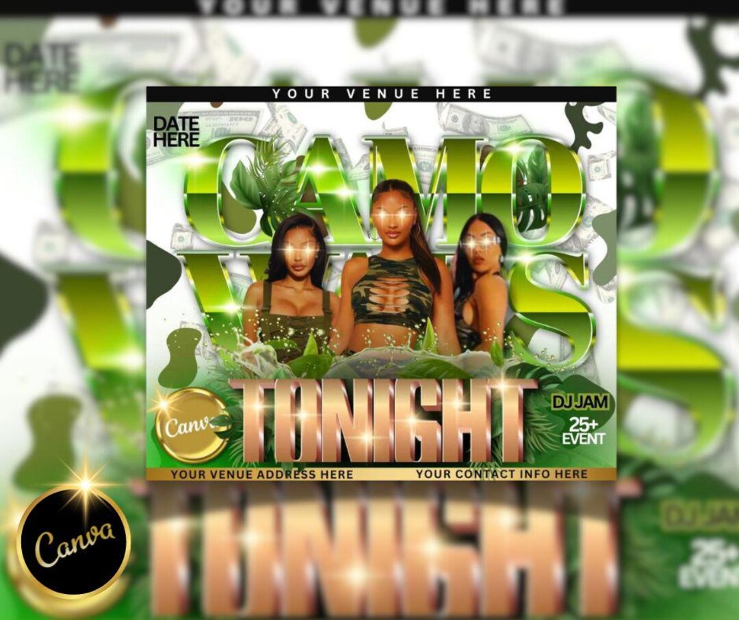 CAMO WARS Editable Party Flyer - Etsy