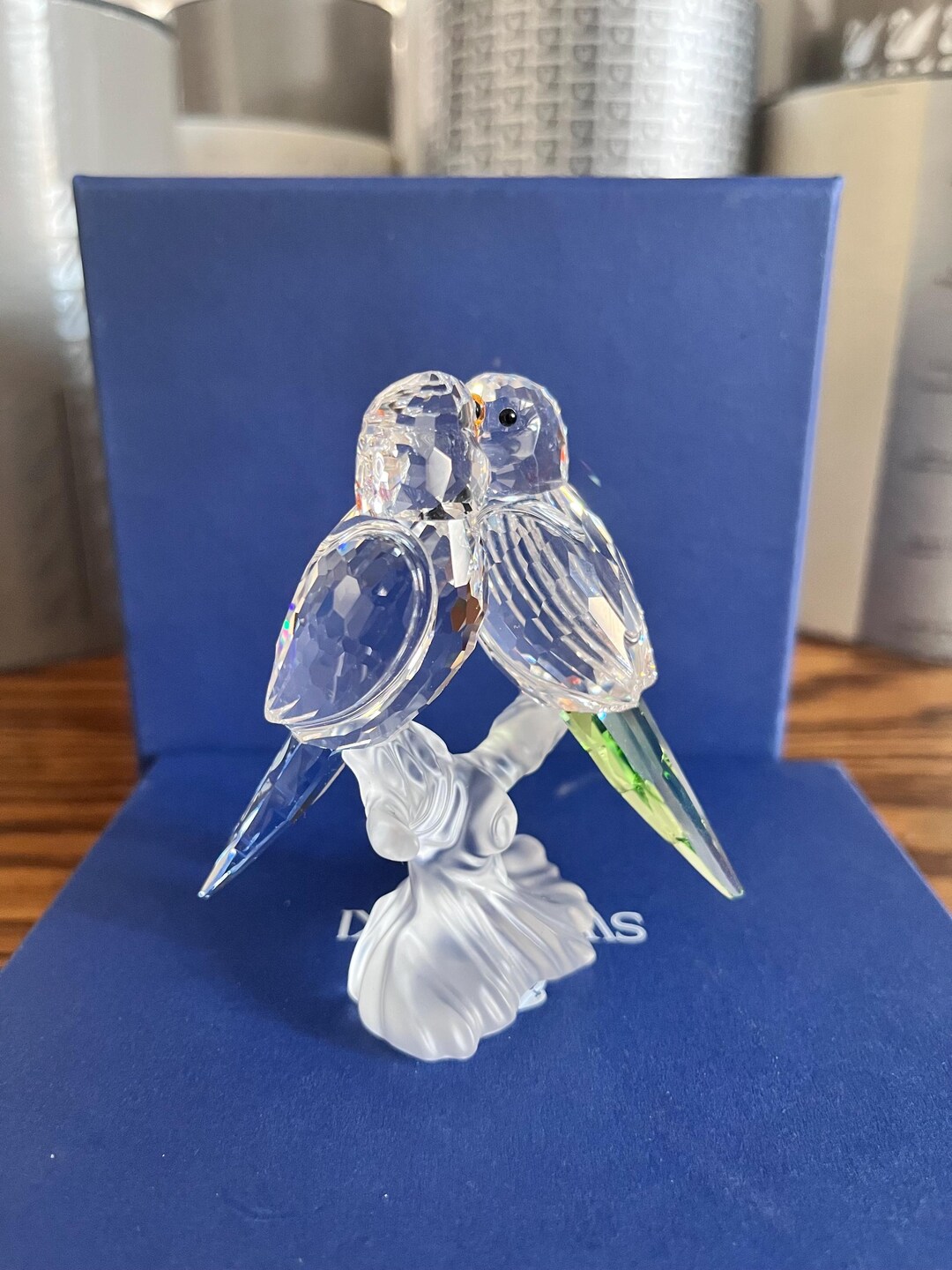 Swarovski Budgies Blue Green Birds Crystal Figurine 680627 - Etsy