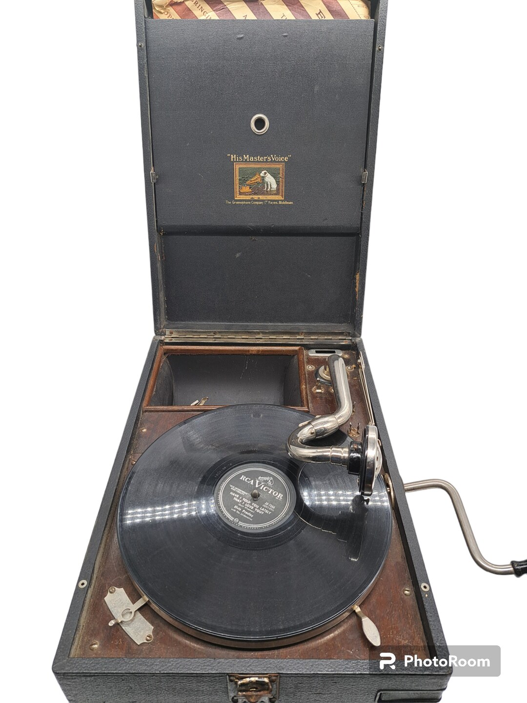 Vintage His Masters Voice Portable Gramophone Working Condition - Etsy