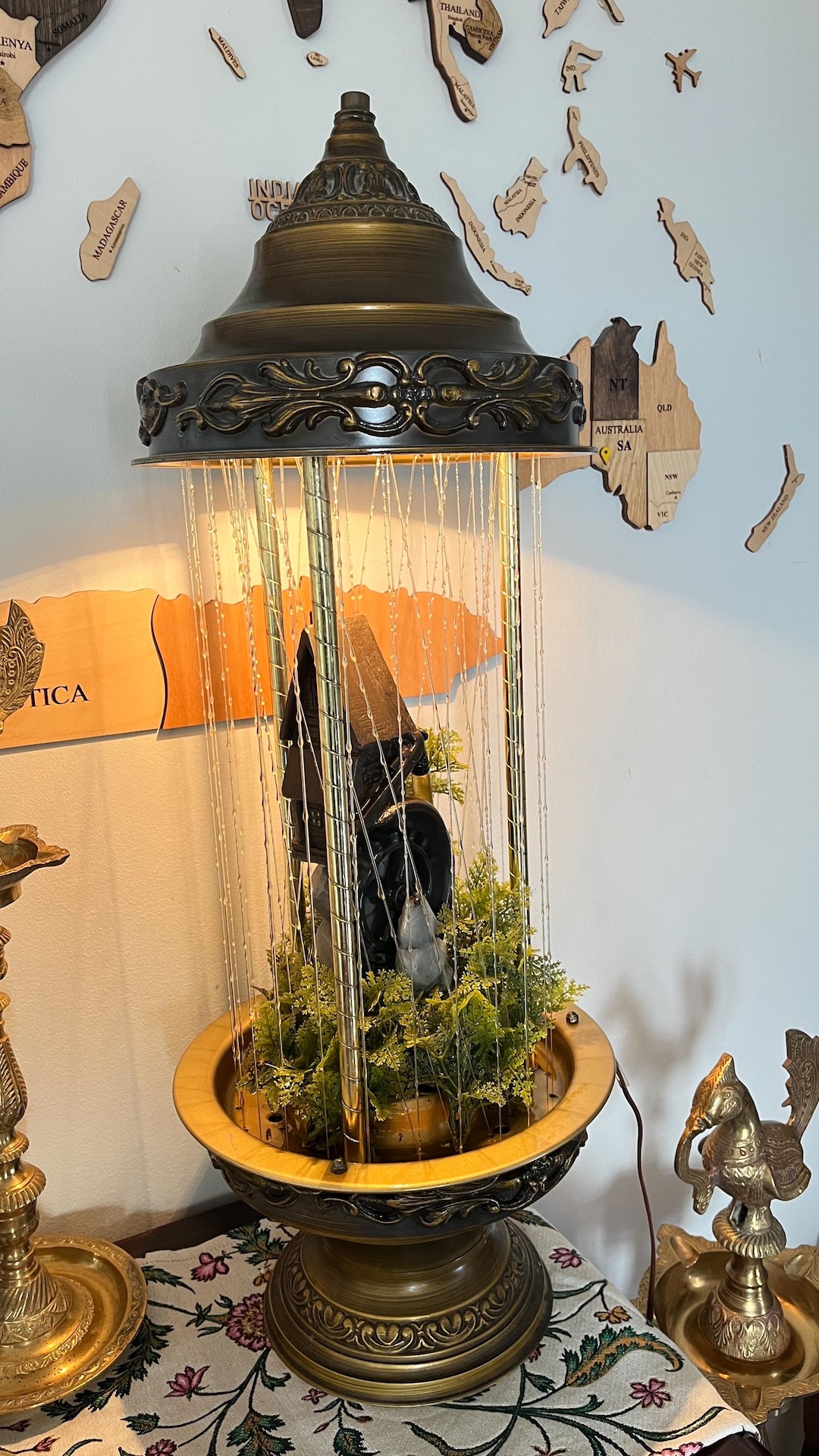 Vintage Oil Rain Table Lamp, Authentic USA Made Decor - Etsy