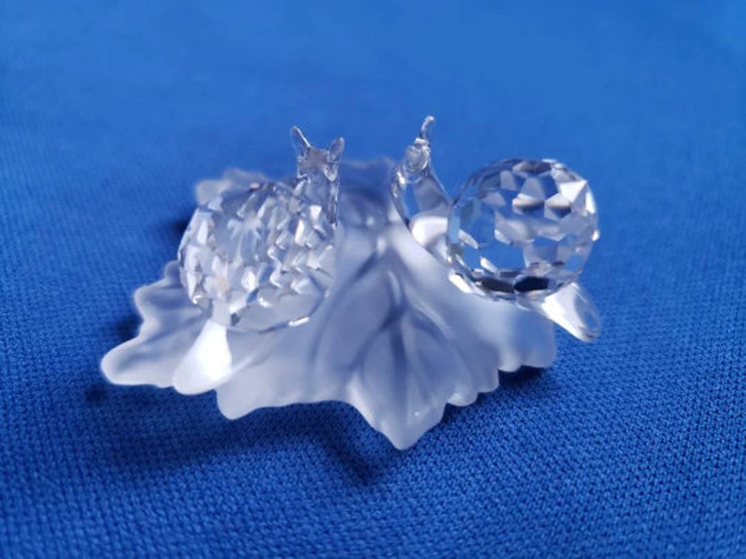Swarovski Crystal Baby Snail in Leaf W/ Original Box and COA - Etsy New ...