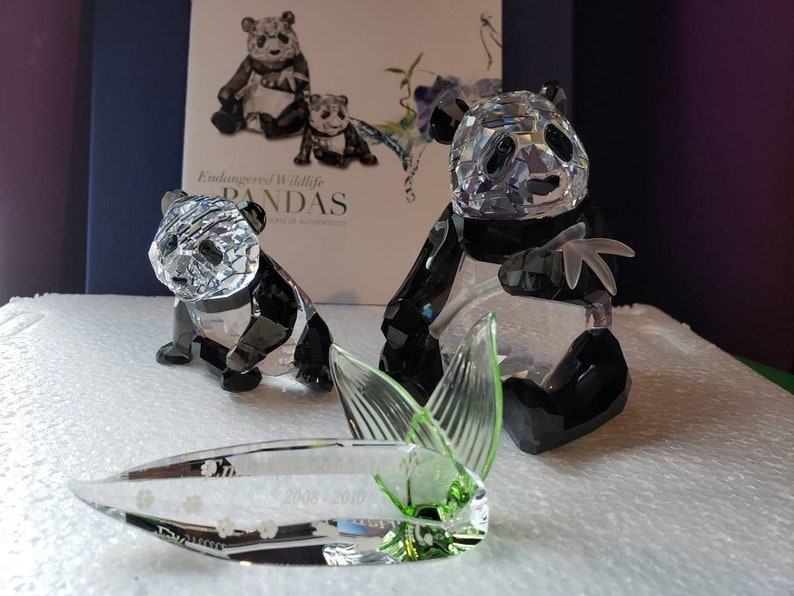 Swarovski Crystal Pandas W/ Original Box and COA - Etsy