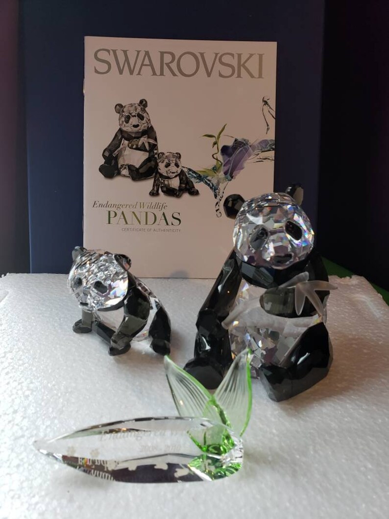 Swarovski Crystal Pandas W/ Original Box and COA - Etsy