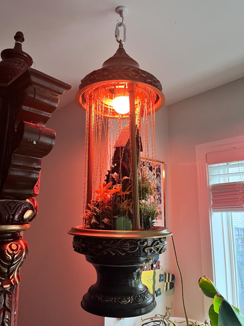 Vintage Oil Rain Table Lamp, Authentic Working Condition Piece for ...