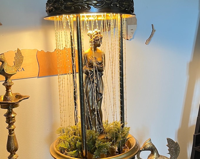 Vintage Oil Rain Table Lamp, Greek Goddess Authentic Working Condition ...