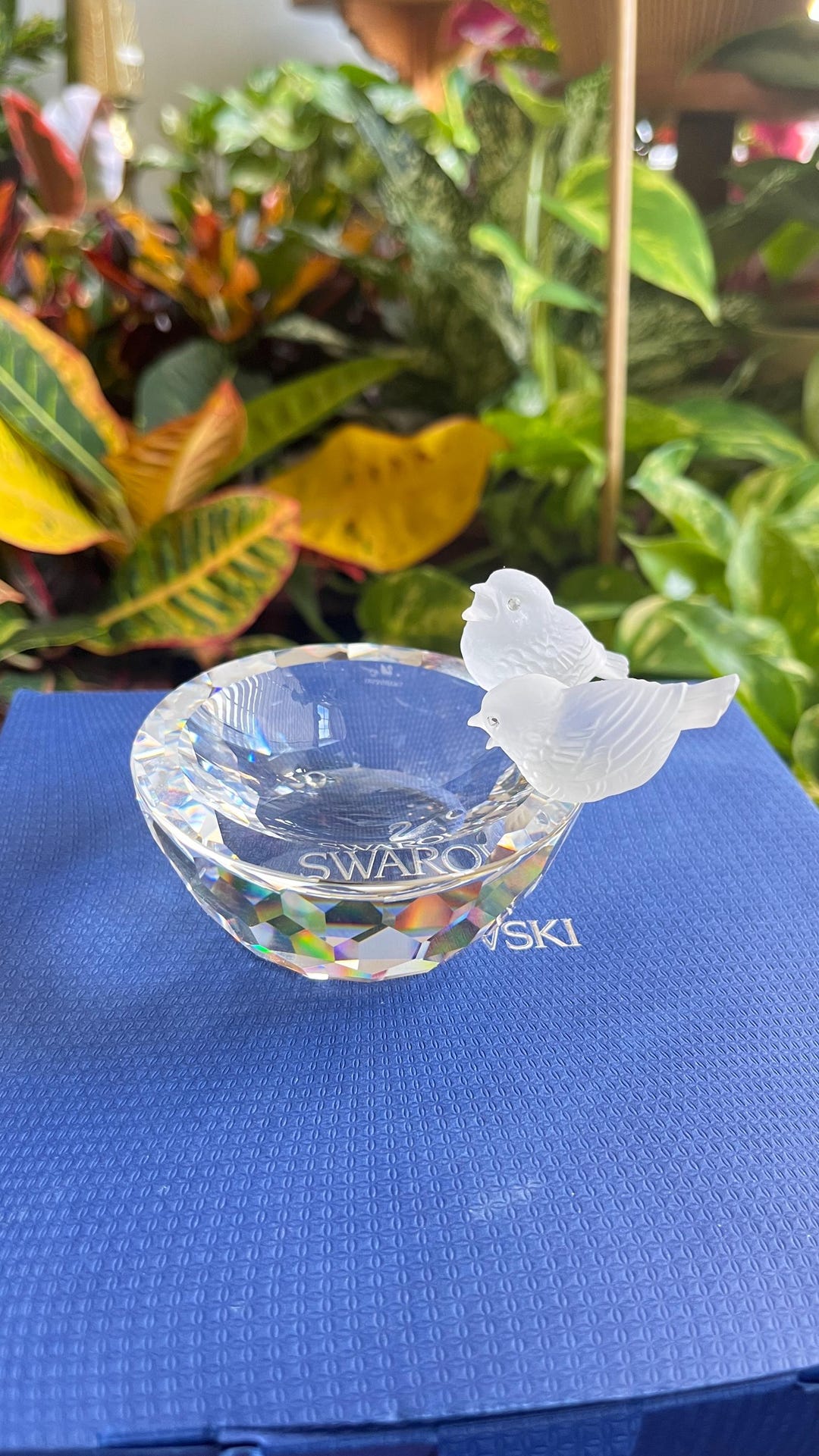 Vintage Swarovski Crystal Bird Bath Figurine 10029 - Etsy