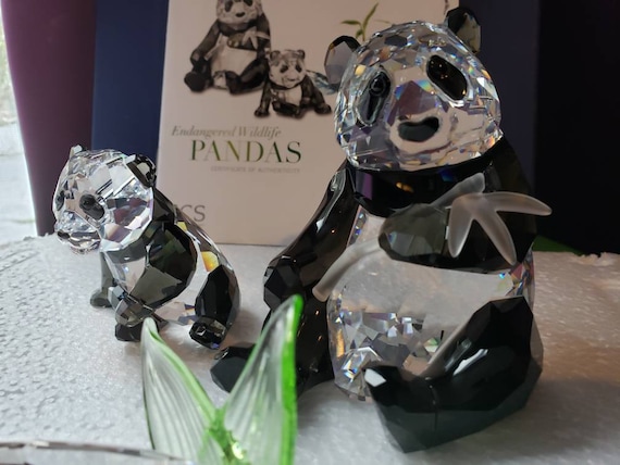 Swarovski Crystal Pandas W/ Original Box and COA - Etsy