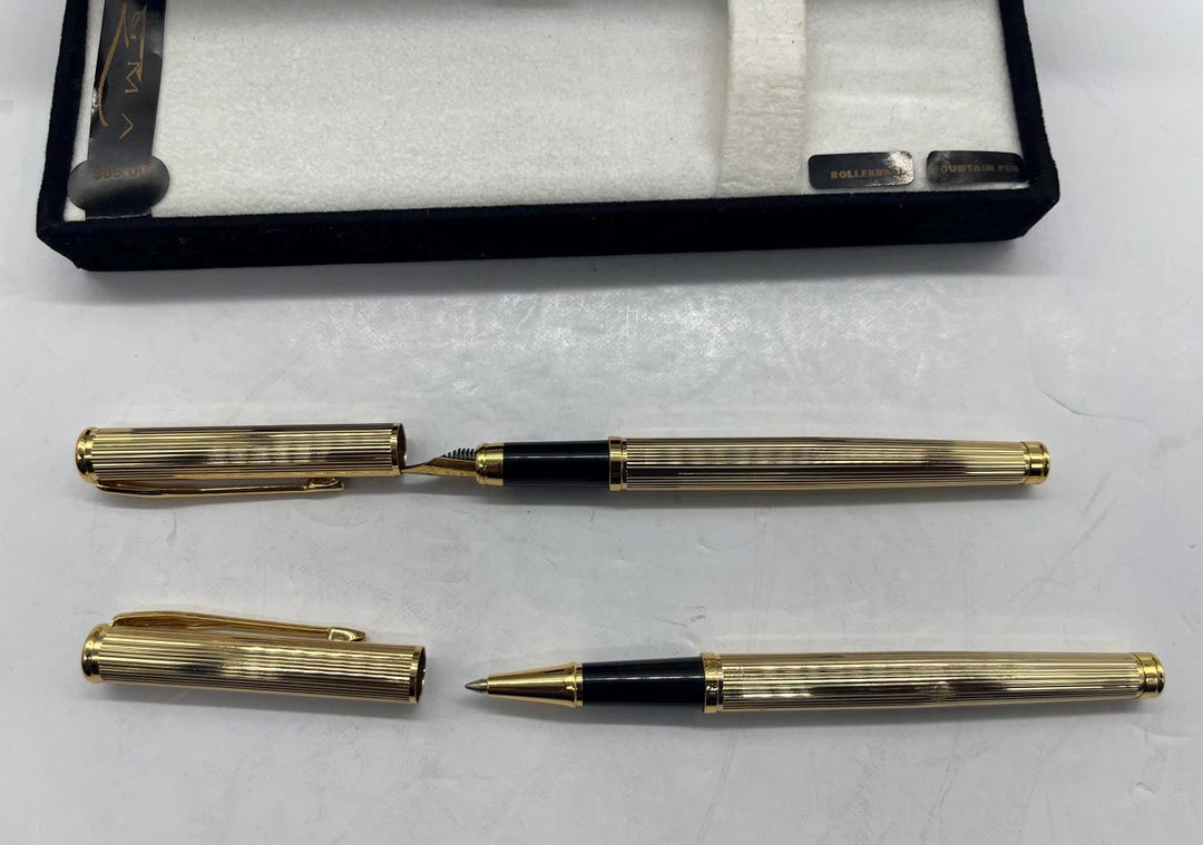 SIGMA Golden Fountain and Ball Pen Combo With Box - Etsy